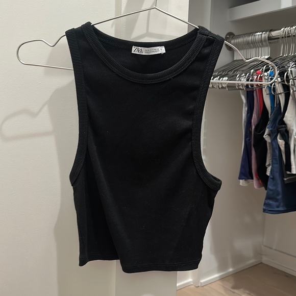 Zara | Tops | Zara Black Cropped Tank | Poshmark